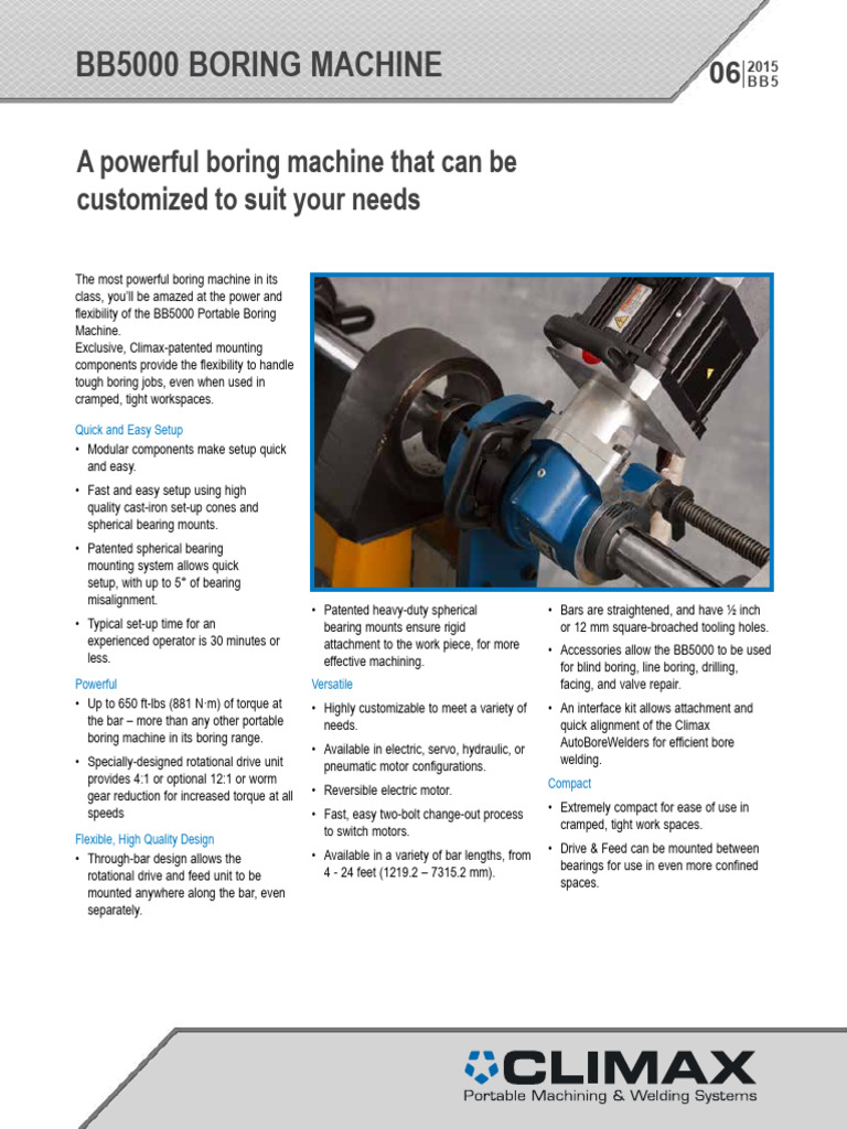 BB5000 Boring Machine | PDF