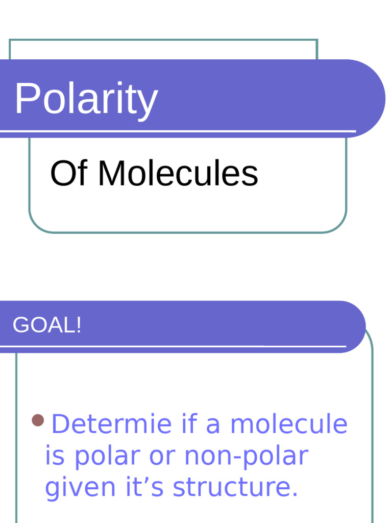 Polarity 1 | PDF | Chemical Polarity | Chemical Bond