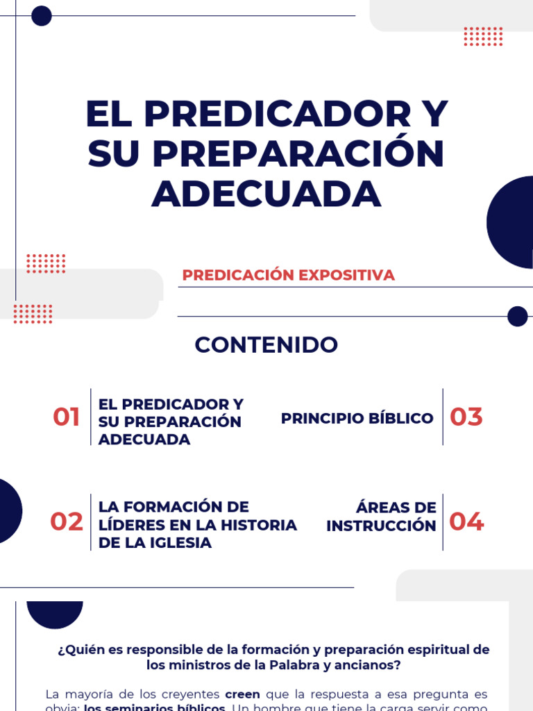 El Predicador y Su Preparación Adecuada | PDF