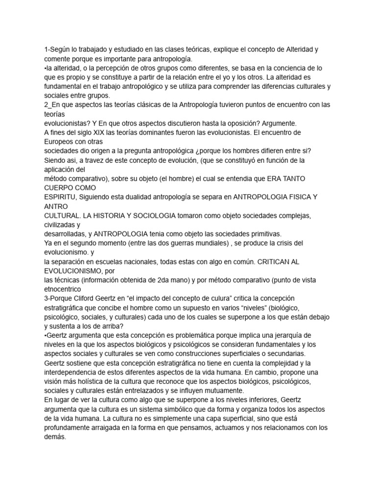 Preguntas Antropología | PDF