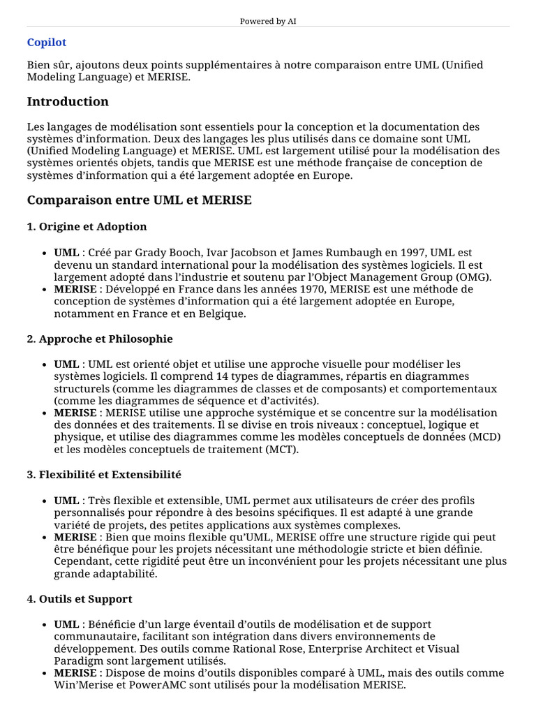 Comparaison UML Et MERISE | PDF