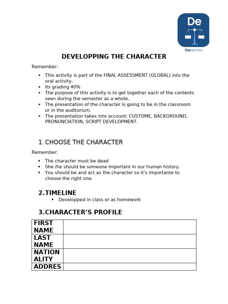 Developping The Character - Law | PDF