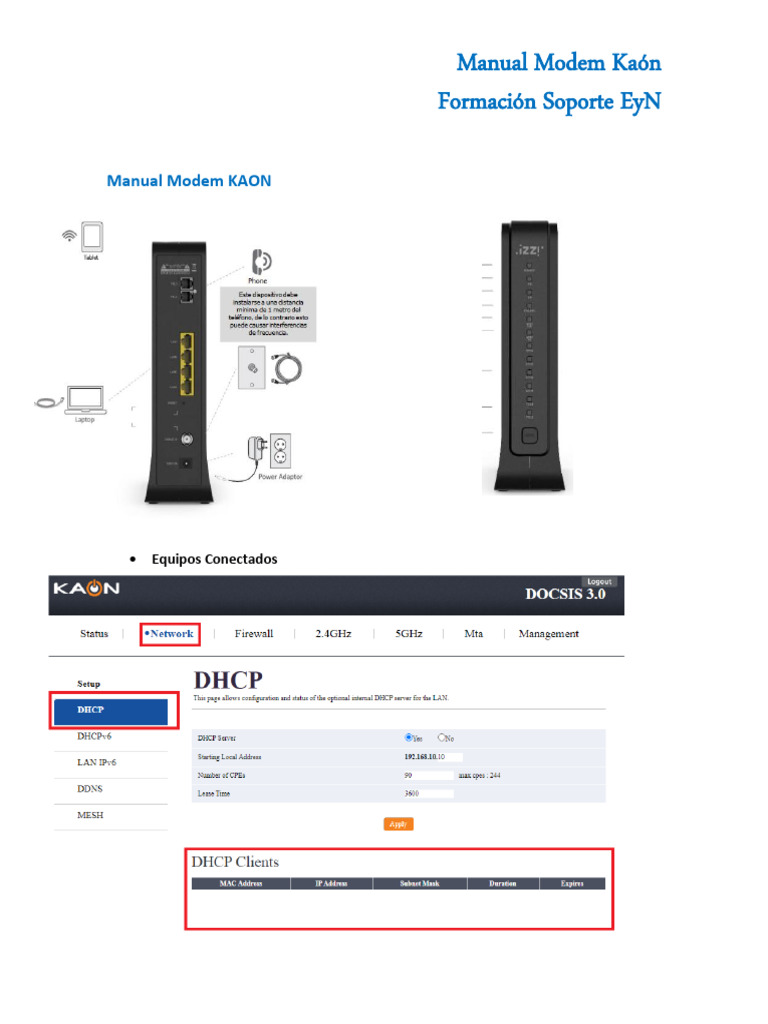 Manual Modem KAON | PDF