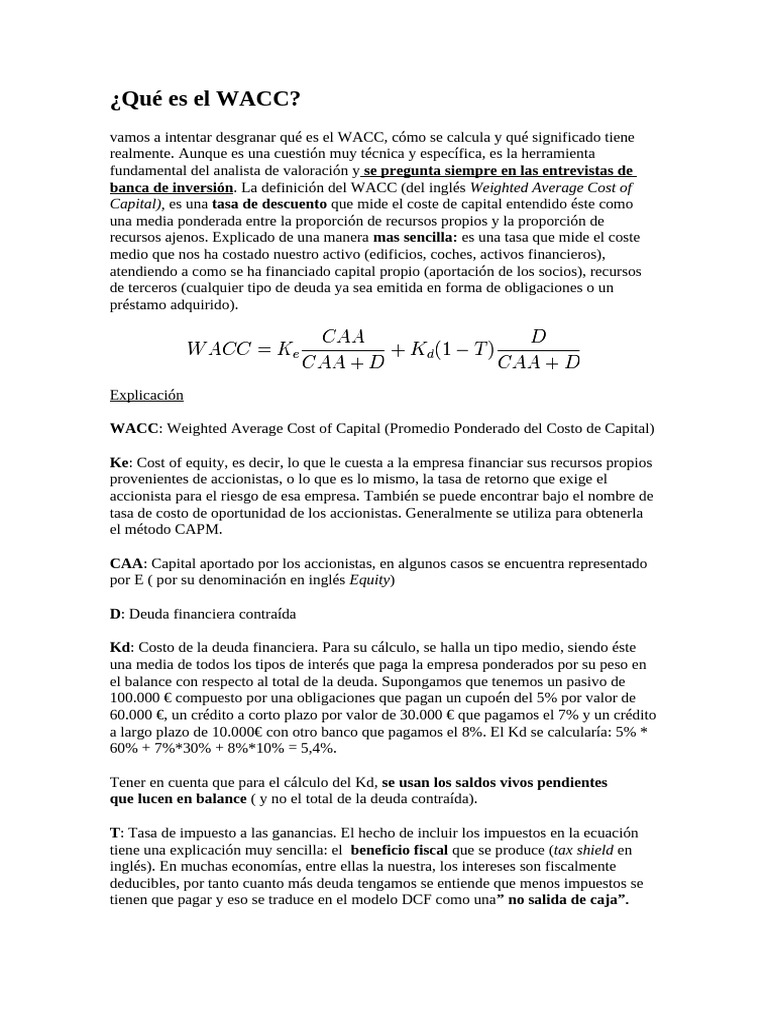 Qué Es El WACC-completo | PDF