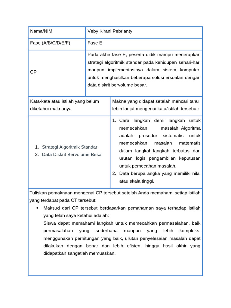 T2-3a. Eksplorasi Konsep - Lembar Kerja Mahasiswa (CT) | PDF