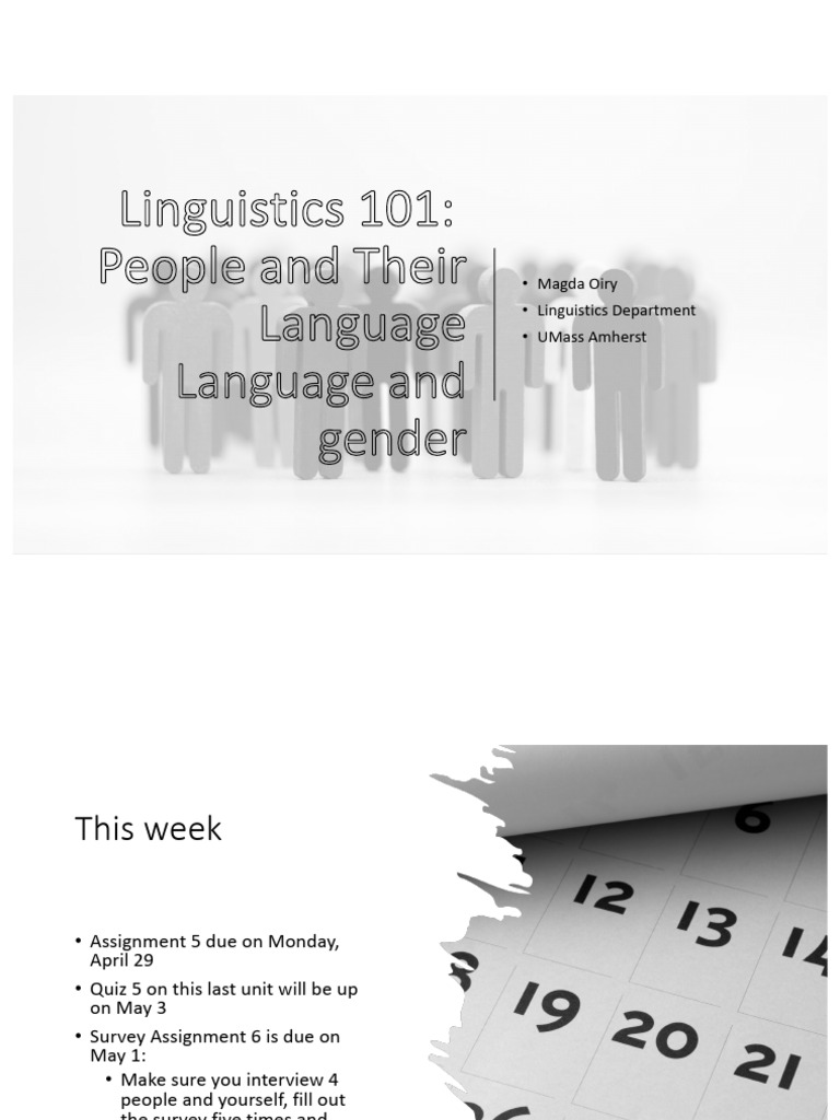 Week11b Gender | PDF | Grammatical Gender | Woman