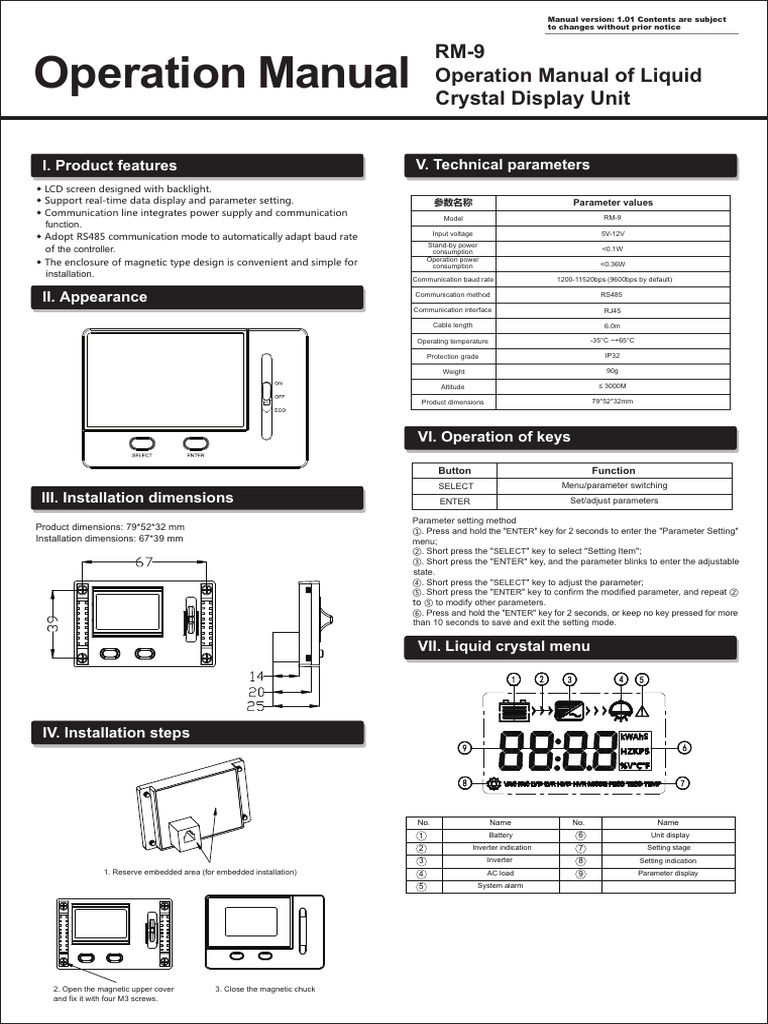 RM-9 - User Manual - V1.01 | PDF