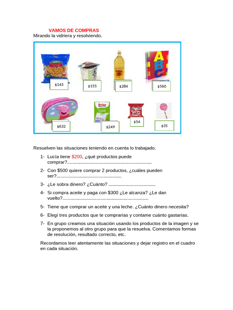 Vamos de Compras | PDF