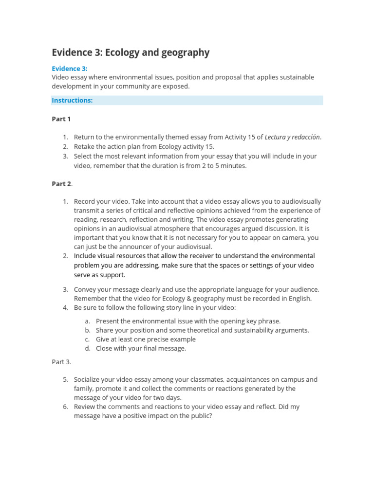 Evidence 3 Ecology and Geography | PDF