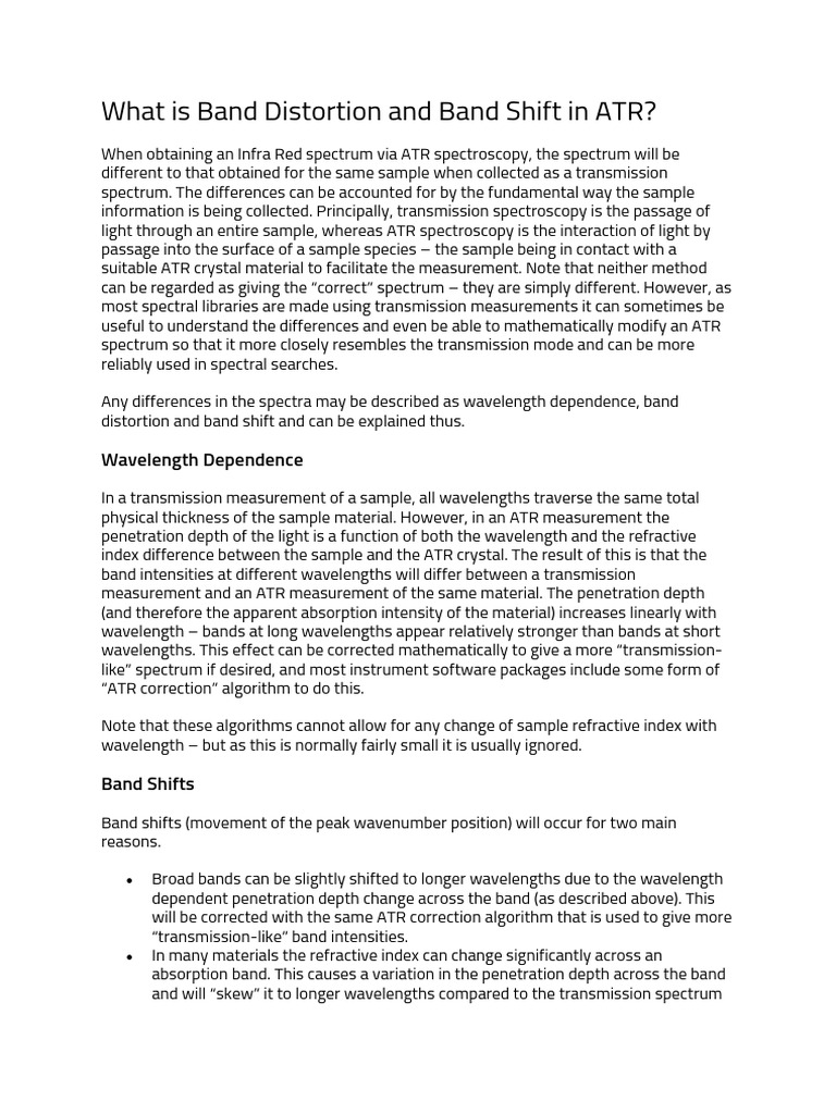 What Is Band Distortion and Band Shift in ATR | PDF