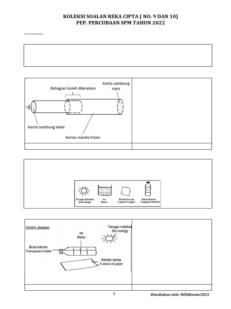 Koleksi Soalan Reka Cipta Q9 Q10 PP SPM 2022 | PDF