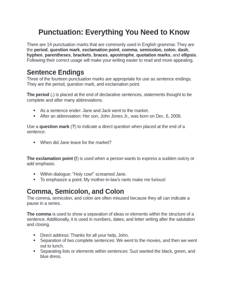 Punctuation | PDF