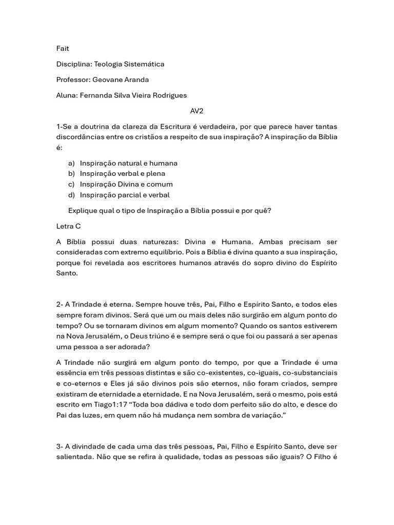 AV2 Fernanda Silva Vieira Rodrigues | PDF