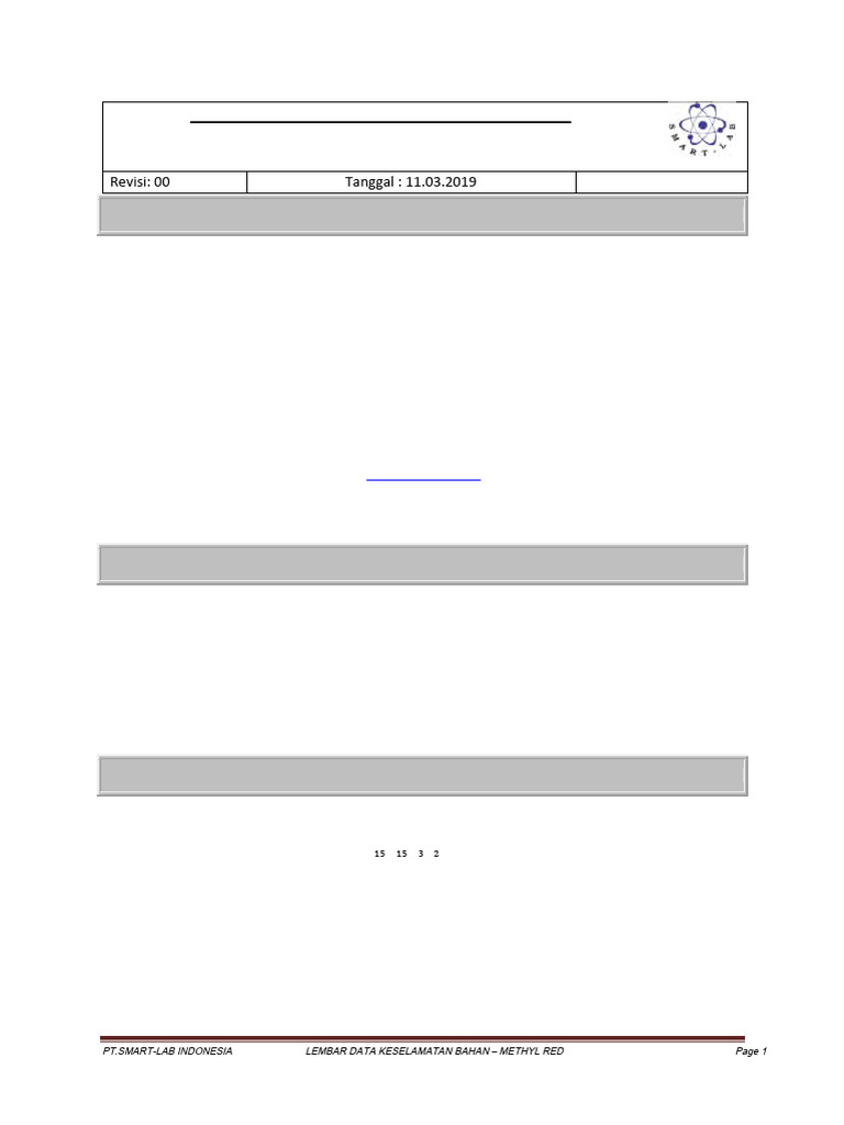 MSDS Methyl Red (Indo) | PDF