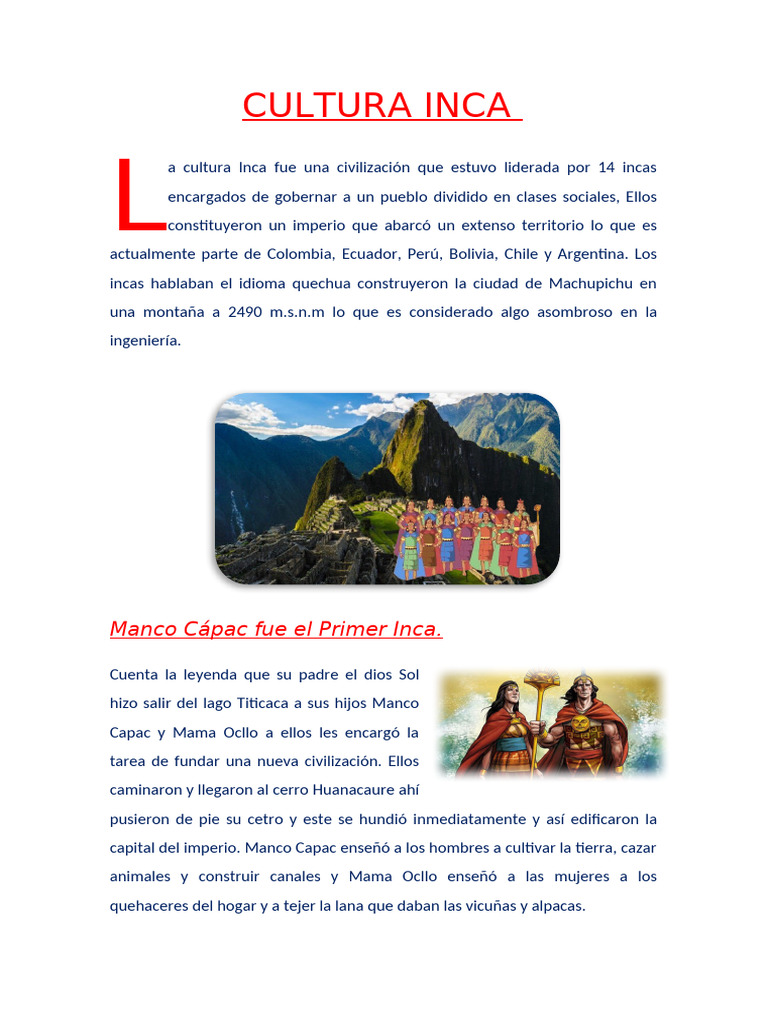 CULTURA INCA | PDF