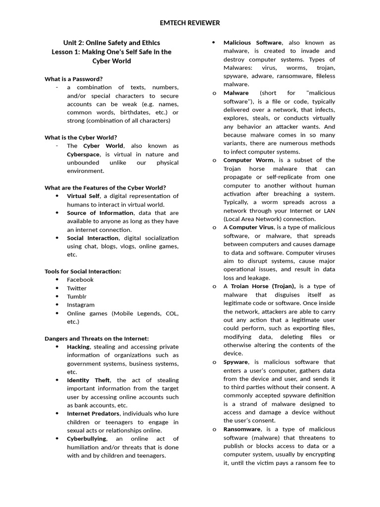 Emtech Reviewer | PDF