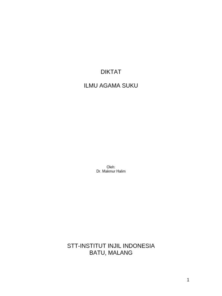 Diktat Agama Suku | PDF