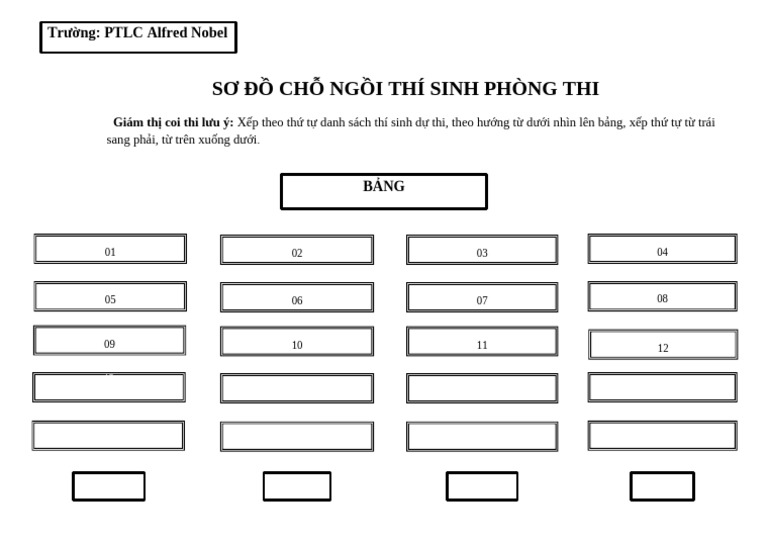 Sơ Đ CH NG I Thí Sinh Phòng Thi: Trư NG: PTLC Alfred Nobel | PDF