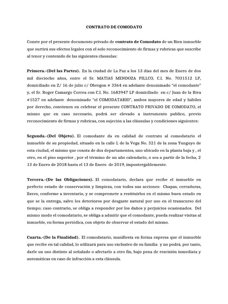 Comodato | PDF