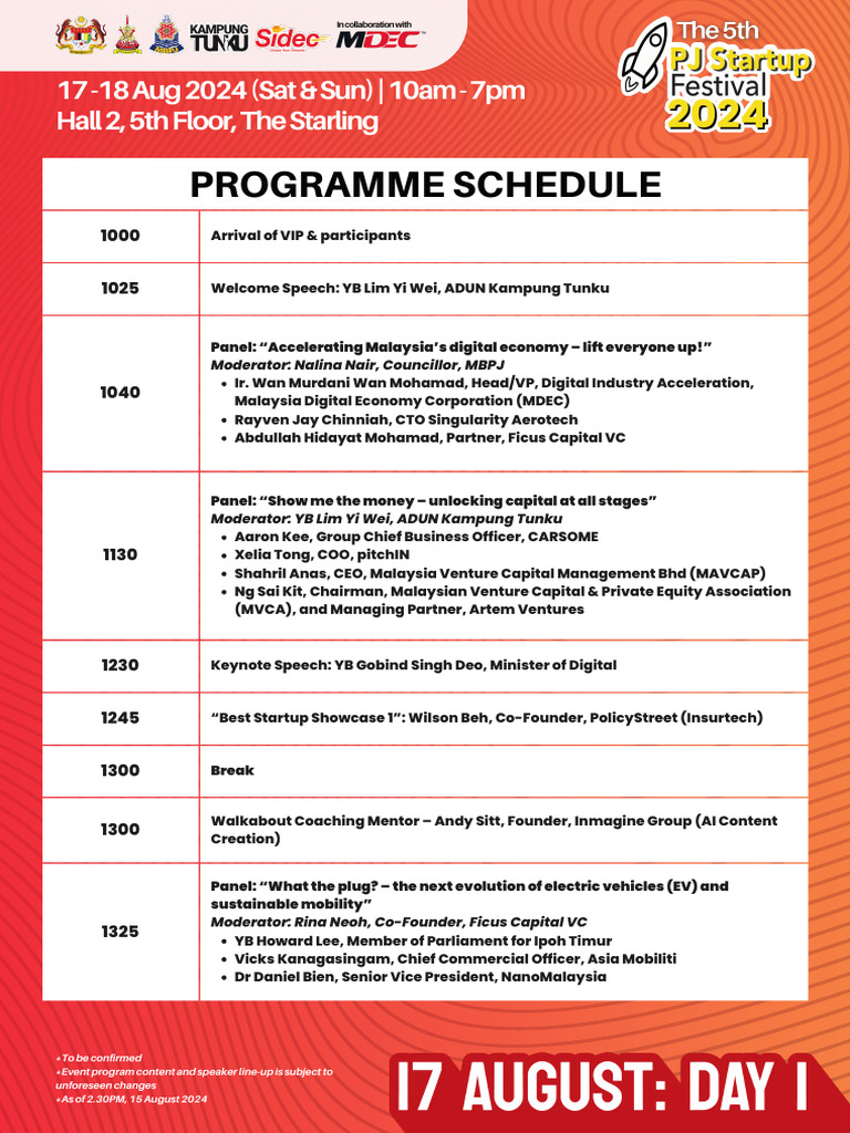 Programme Schedule PJSF 2024 v12 | PDF