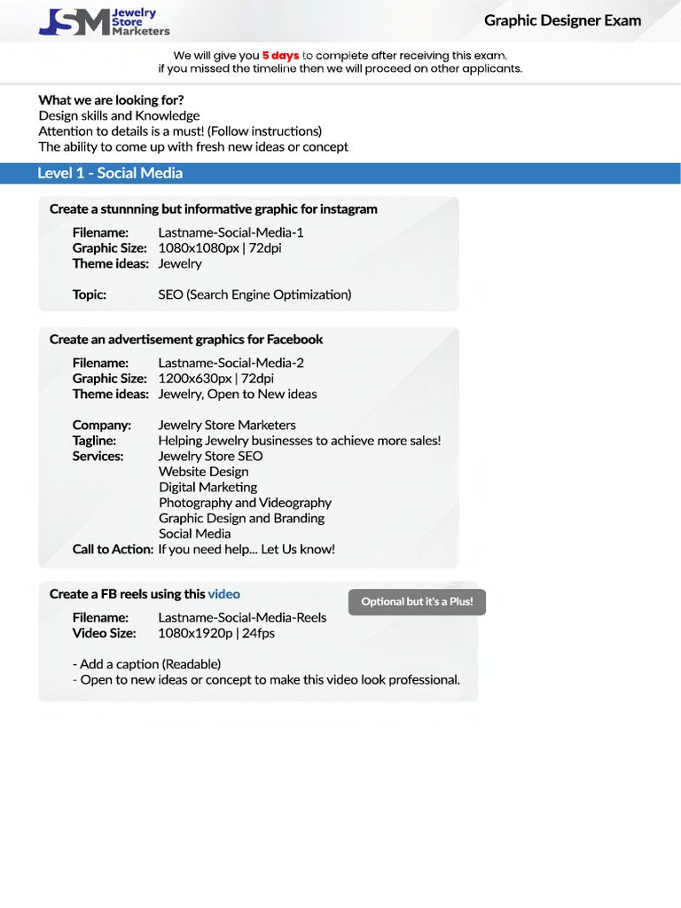 Graphic Designer Exam | PDF