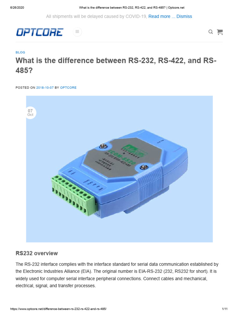 RS-232 vs RS-422 vs RS-485 Explained | PDF | Data Transmission ...