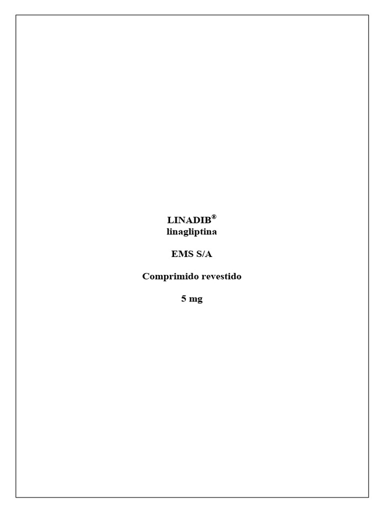Linadib Linagliptina Ems S/A Comprimido Revestido 5 MG | PDF