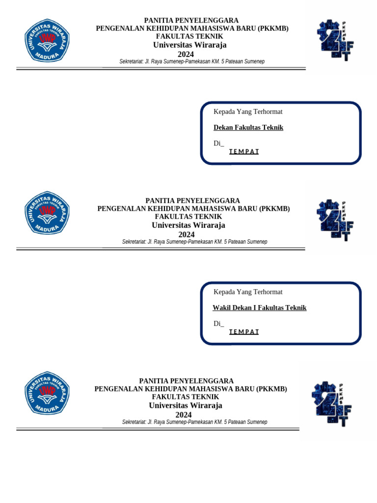 AMPLOP DOSEN PKKMB NEW | PDF