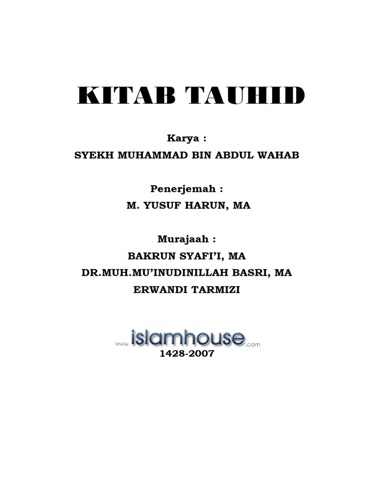 Terjemah Matan Kitab Tauhid | PDF