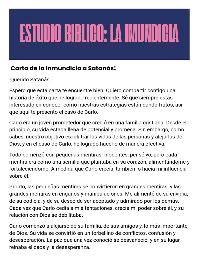 Significado y Ejemplos de Inmundicia | PDF | Libro de levítico ...