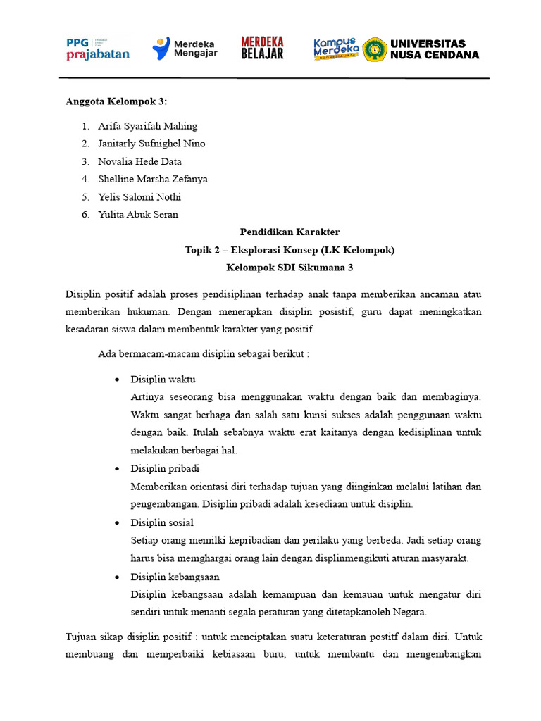 PK - Topik 2 - Eksplorasi Konsep (LK Kelompok) | PDF