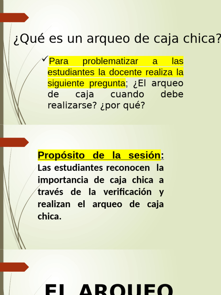 Importancia del Arqueo de Caja Chica | PDF | Crecimiento personal y ...
