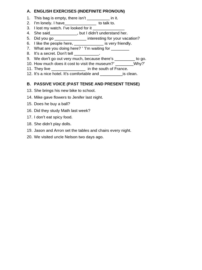 English Exercises | PDF