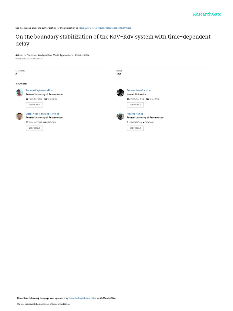 KDV KDV Boundary Time Dep Delay | PDF