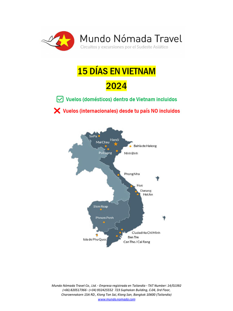 MNTP VIETNAM 2024 15 Dias Al Completo Mundo Nomada Travel | PDF ...