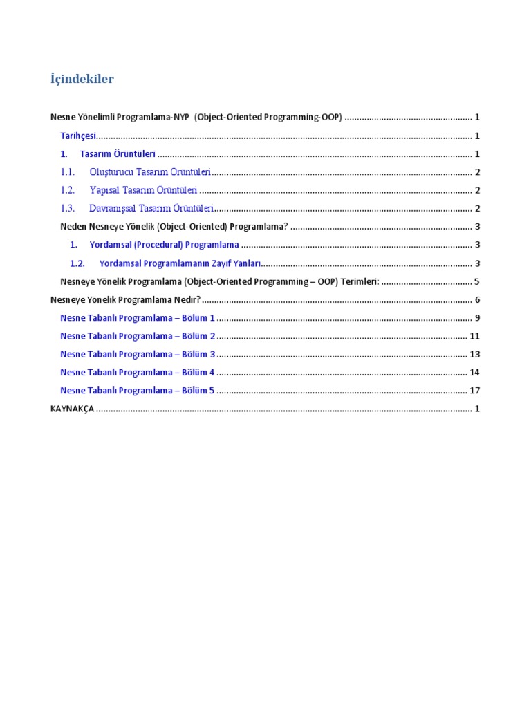 Nesne Tabanli Programlama | PDF