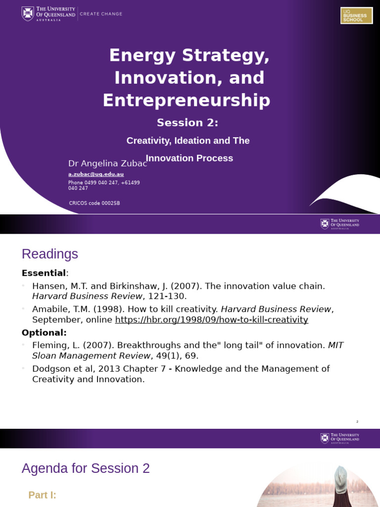 Session 2 Creativity, Ideation and The Innovation Process | PDF