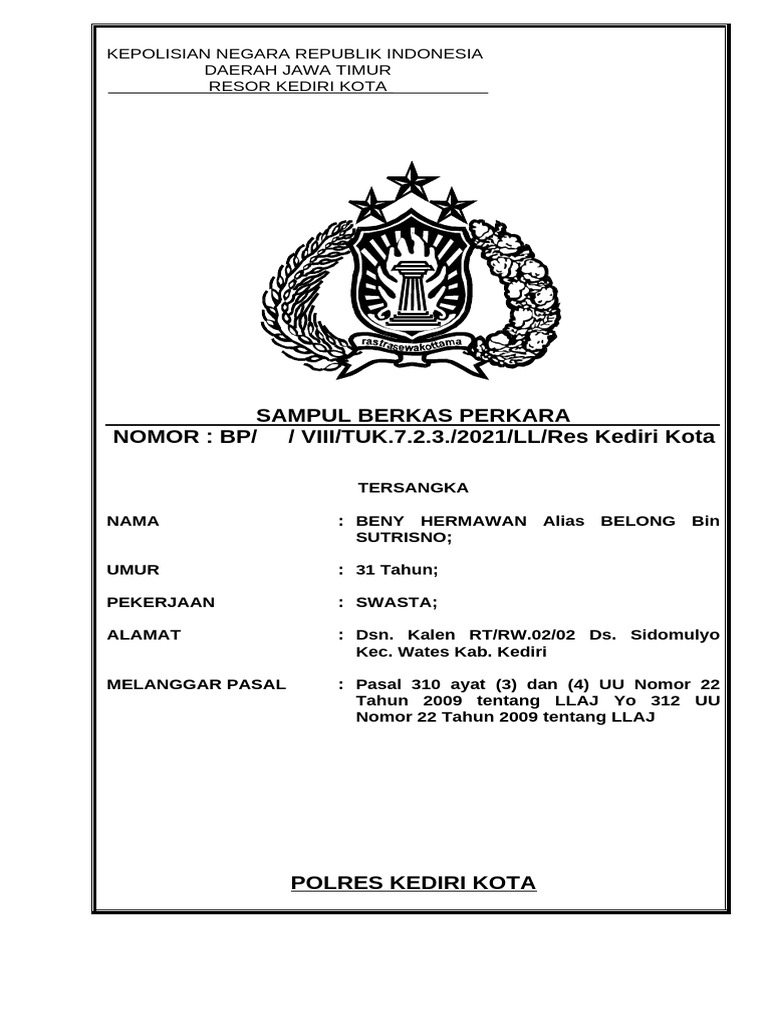 1a. Sampul Berkas Perkara (DEPAN) | PDF