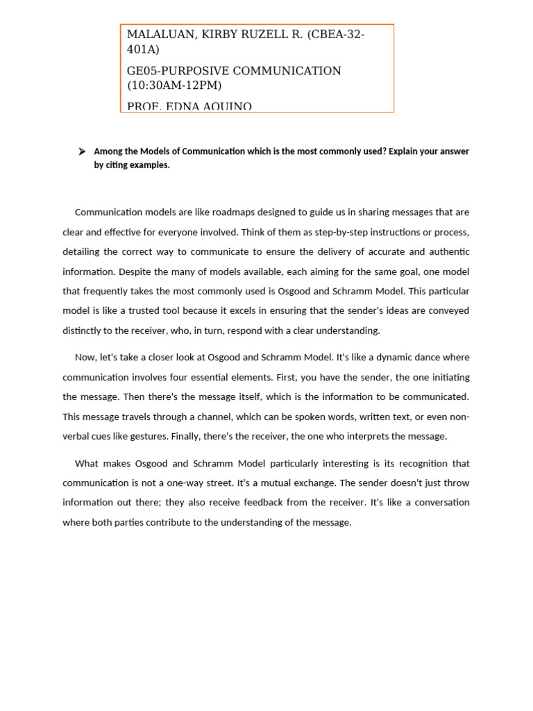 Task 2 - Communication Models | PDF