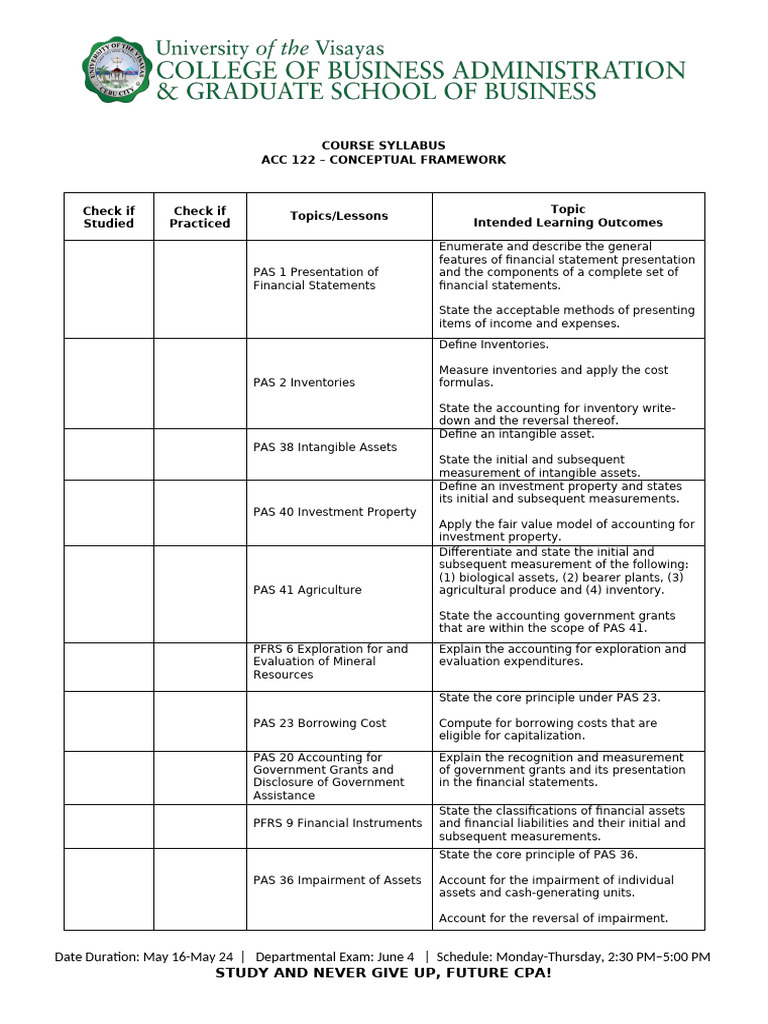 ACC122 Conceptual Framework and Accounting Standards | PDF