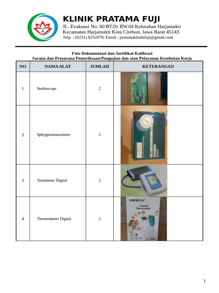 Daftar Peralatan | PDF