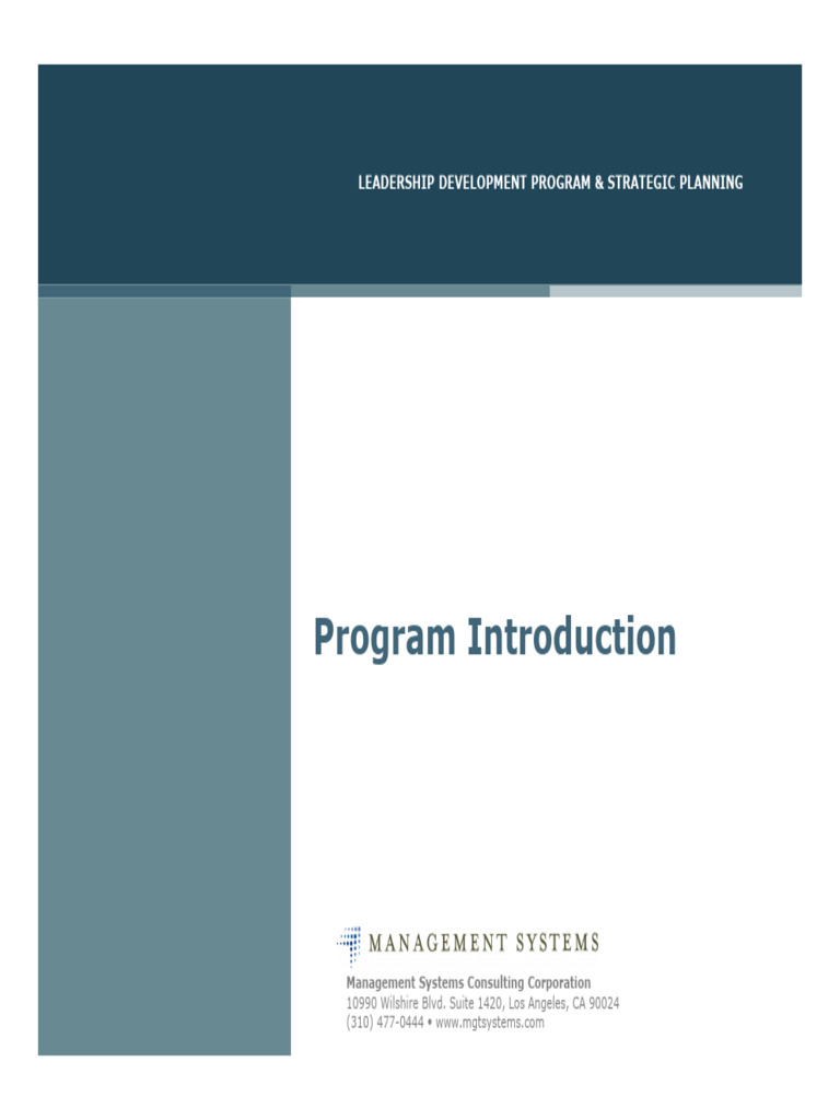 2.0 Program Introduction | PDF