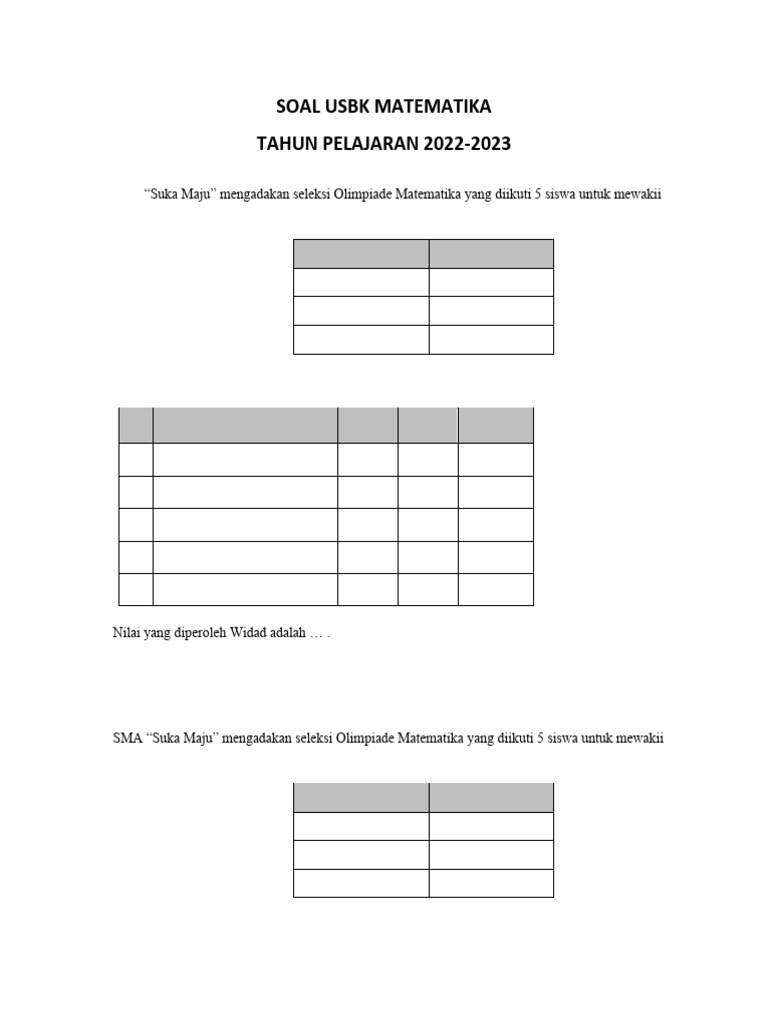 Master Soal Usek Matematika | PDF