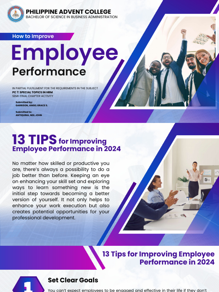 Tips in Improving Employee Performance (Angel Grace Garrison-B2) | PDF ...