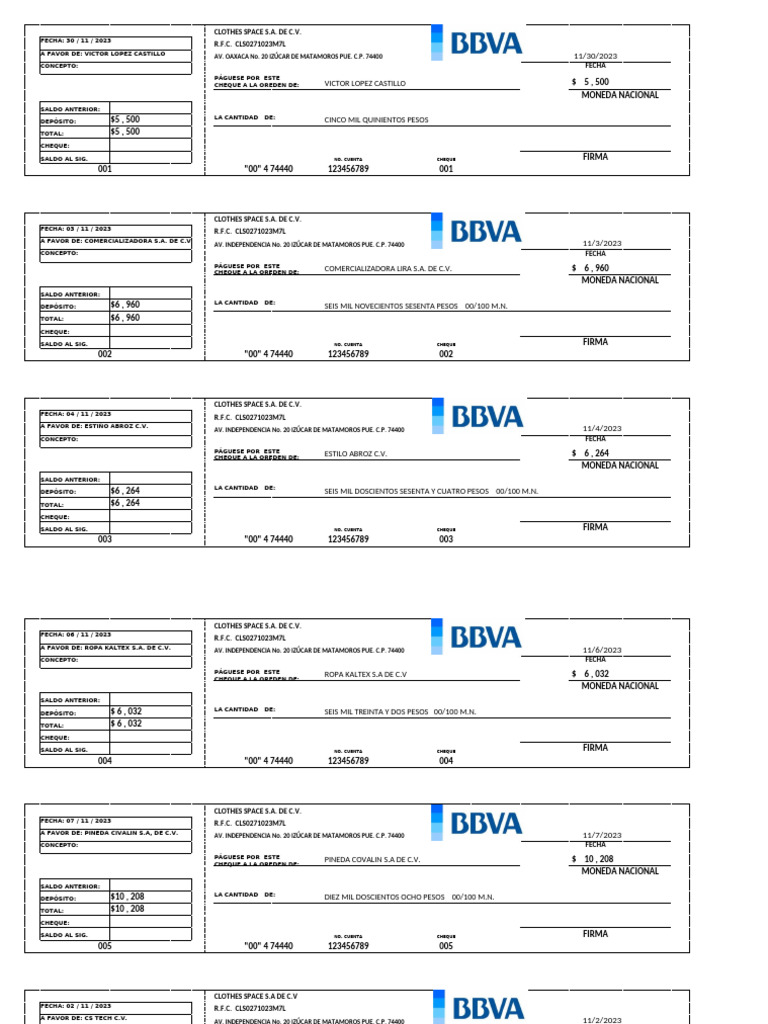 Cheques Bbva | PDF