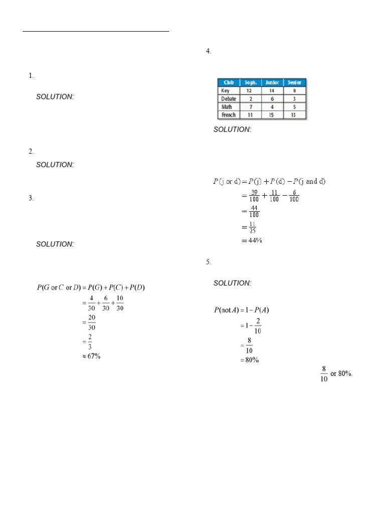 13-6 Probabilities of Mutually Exclusive Events | PDF
