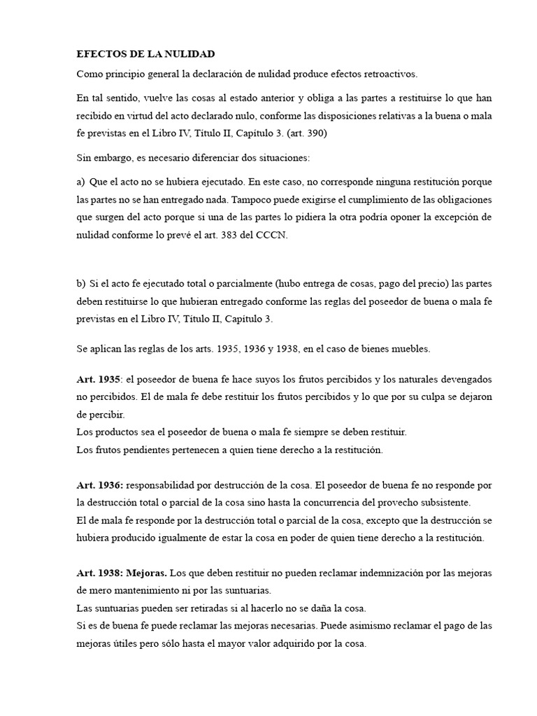 Efectos de La Nulidad | PDF