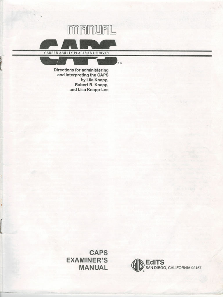 CAPS - Career Ability Placement Survey | PDF