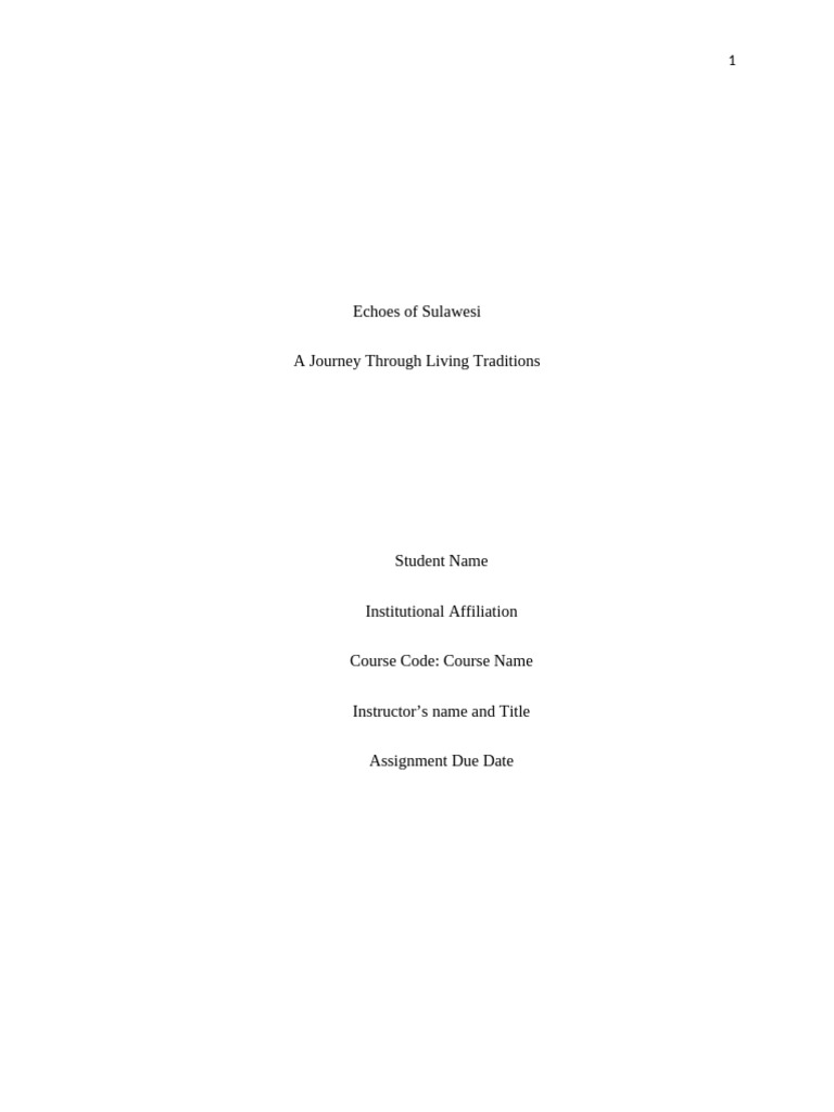 Revision The Echoes of Sulawesi - Edited | PDF | Traditions | Foreign ...