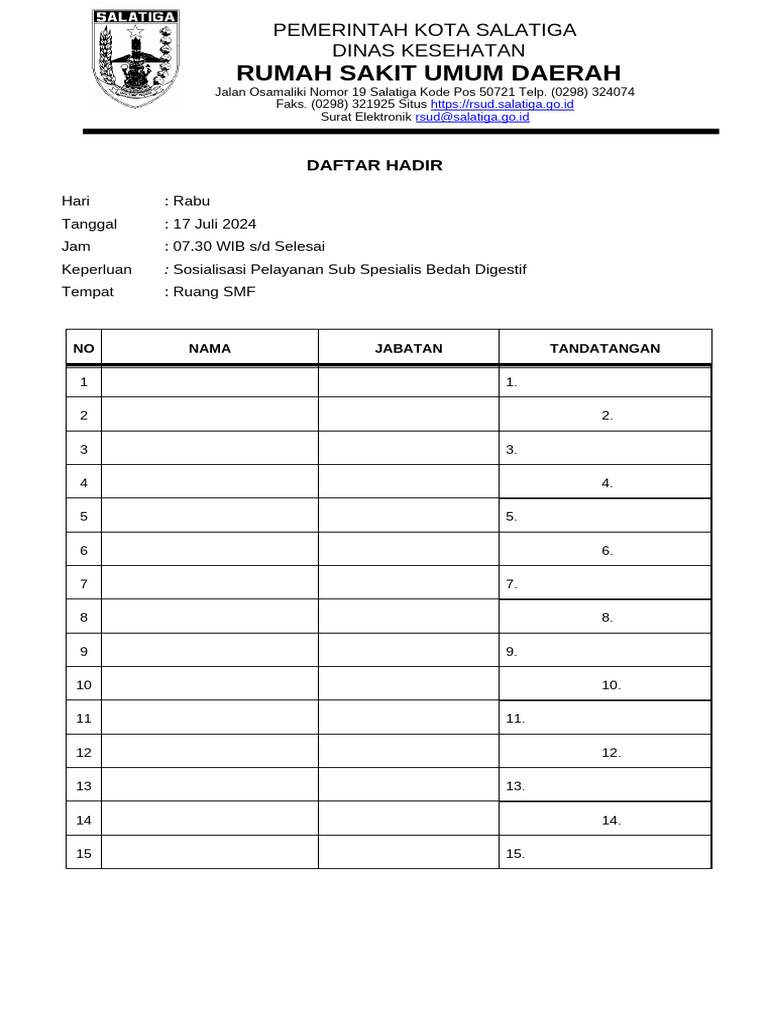 Daftar Hadir 2024 | PDF